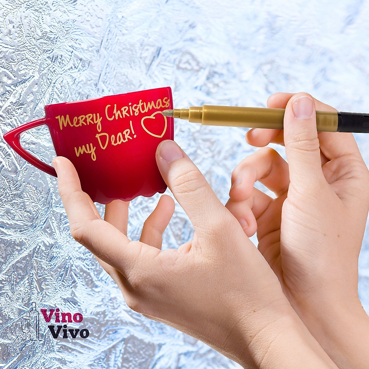 MEKBOK Wine Glass Markers - 6 Pack of Food Safe Non-Toxic Wine Glass Markers - Can also be used on ceramic plates and other glass and tableware