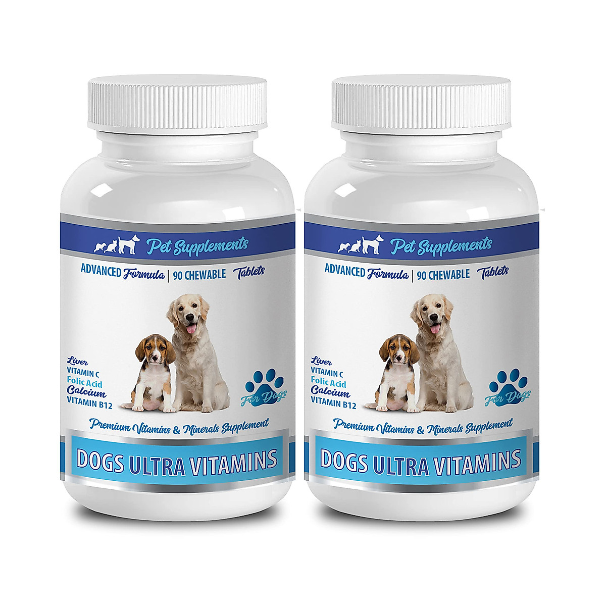 Vitamins for Dogs Joints - Dog Ultra Vitamins - Minerals - Essential NUTRIENTS - Premium and Natural - Minerals for Dogs - 2 Bottles (180 Chews)