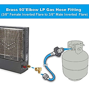 Breezliy 1PC 90° Elbow Connector Replacement for Olympian Low Pressure Gas Fired Heaters Brass 3/8" Female Swivel Flare x 3/8" Male Flare