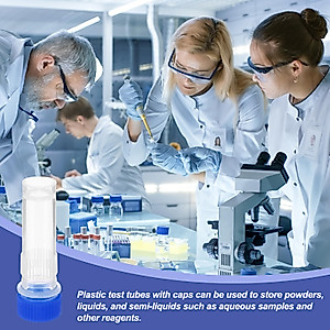 PATIKIL 1ml Plastic Cryogenic, 200Pcs Self Standing Cryogenic Vial Screw Top Frozen Test Tube for Lab Laboratory Science, Blue Cap