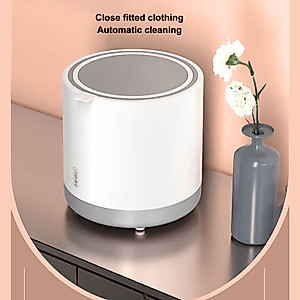 Mini Washing Machine, 6L Mini Washer with Drainage Basket & Drain Hose, ABS Semi Automatic Laundry Machine with Time Control & Blue Lighting for Socks, Baby Clothes, Underwear or Small Items (US Plug)