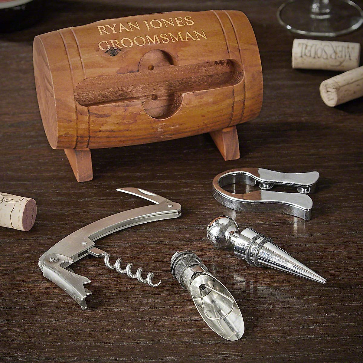 Personalized Wine Opener Set with Wine Glasses (Custom Product)