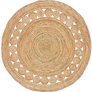 Hand Braided Round Jute Rug Area Round Rug Custom Size Round Rug Indian Handmade Home Decor Round Rug 120x120 cm