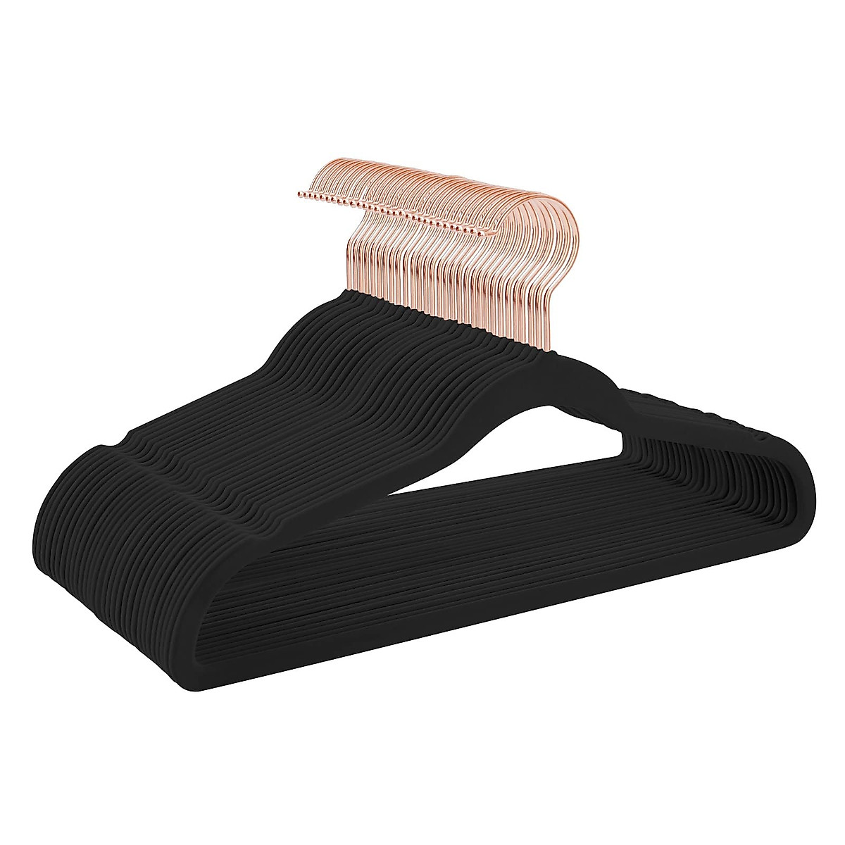 TIMMY Hangers Black Velvet Hangers - Suit Hangers (50-Pack) Ultra Thin Space Saving Coat Hanger and Heavy Duty Clothes Hangers Hold Up-to 10 Lbs, for Coats, Jackets, Pants and More