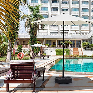 Simple Deluxe 20" Heavy Duty Patio Market Umbrella Stand with Steel Holder Water Filled for Outdoor, Lawn, Garden, 20inch, Round Base