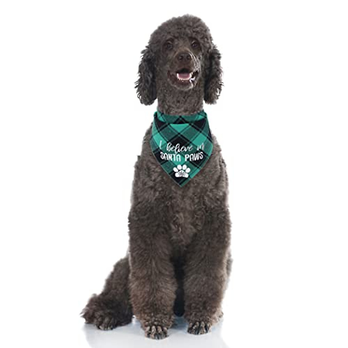 Christmas Dog Plaid Bandana Triangle Bib Set Scarf Accessories Holiday for Pet Dogs Cats