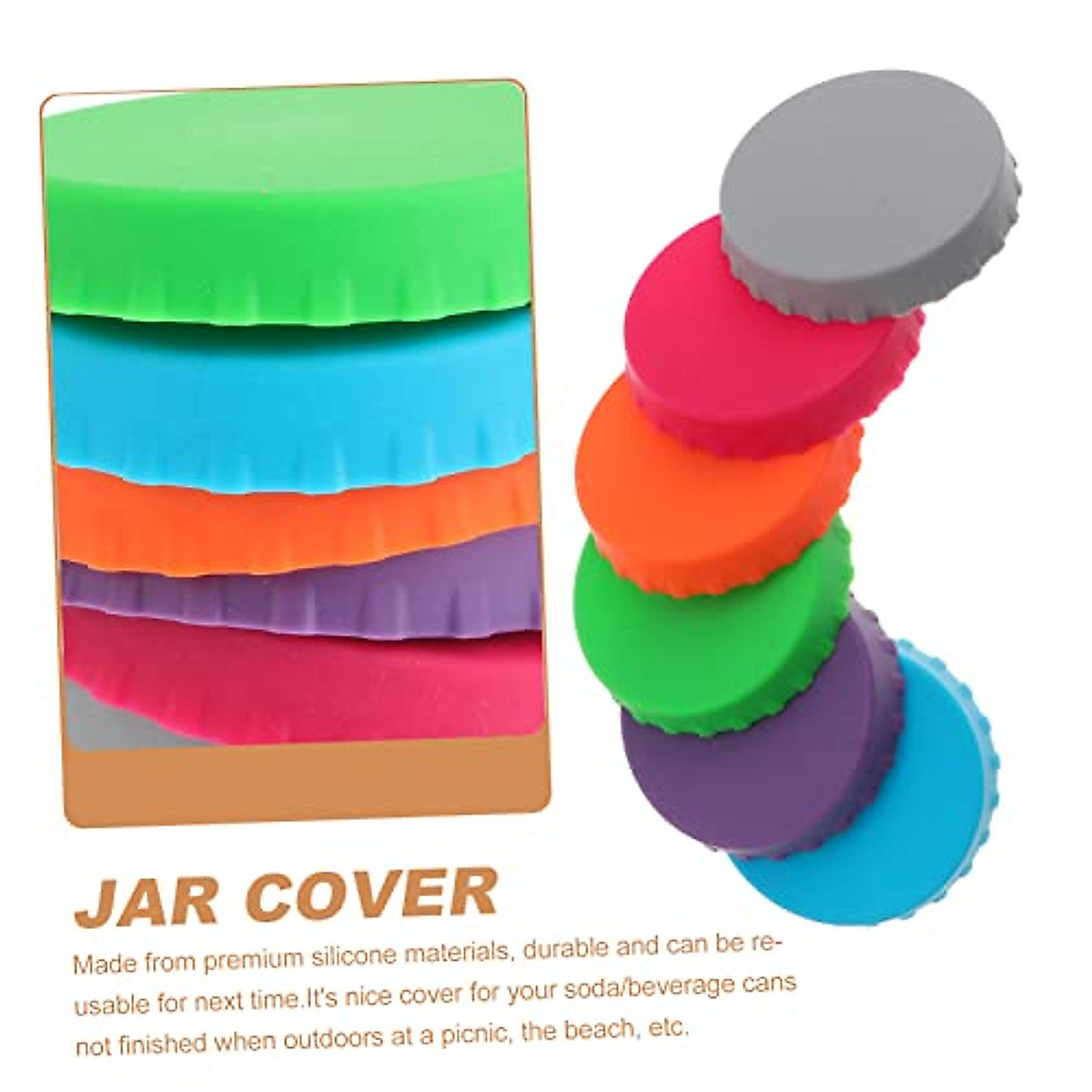 Yardwe 12pcs Can Sealing Lid Drinking Bottle Caps Seasoning Bottle Stoppers Rubber Bottle Topper Wine Bottle Cap Beer Silica Gel Silicone Caps Bottle Caps for Home Brewing