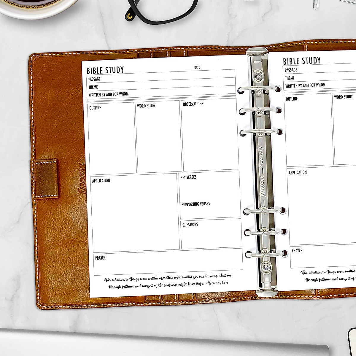 A5 Bible Study Planner Insert Refill, 5.83″ x 8.27″, Fits 6-Rings Binders - Filofax, LV GM, Moterm, Choice of Quantity