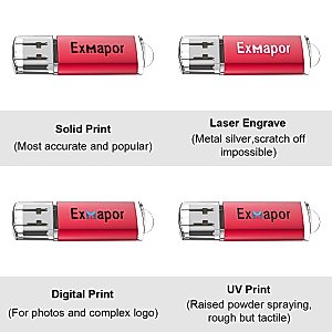 USB Flash Drives Customized 4GB USB Drive Rectangle Printed Logo/Name Memory Storage Thumb Drive Zip Drive for Computer Laptop MacBook 100PCS