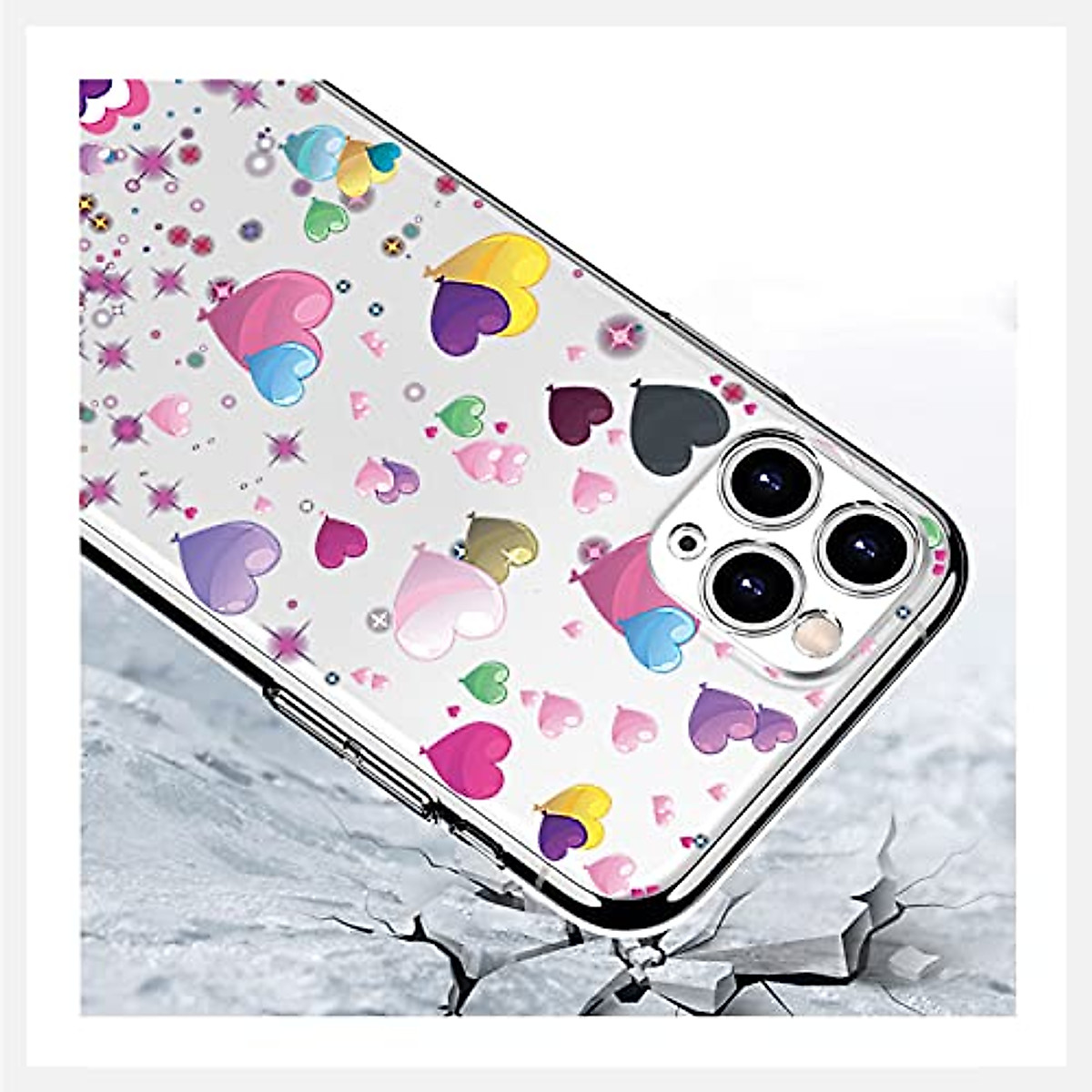 Ikiiqii Cover for Redmi Note 11SE (6.50") case Shell Soft Silicone TPU Transparent Protective Cases + 9H Hardness HD Tempered Glass Screen Protector Film Protection -Romantic Balloon