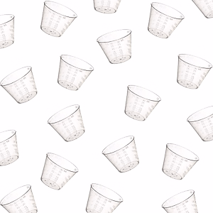 [100 Count - 1 oz.] Perfect Stix Disposable Graduated Plastic Medicine Cups - For Mixed Pills, Medication Measuring, Resin Mixing, Mouthwash