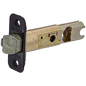 Kwikset 82247 RCAL Adjustable Backset Entry Deadlatch, Iron Black