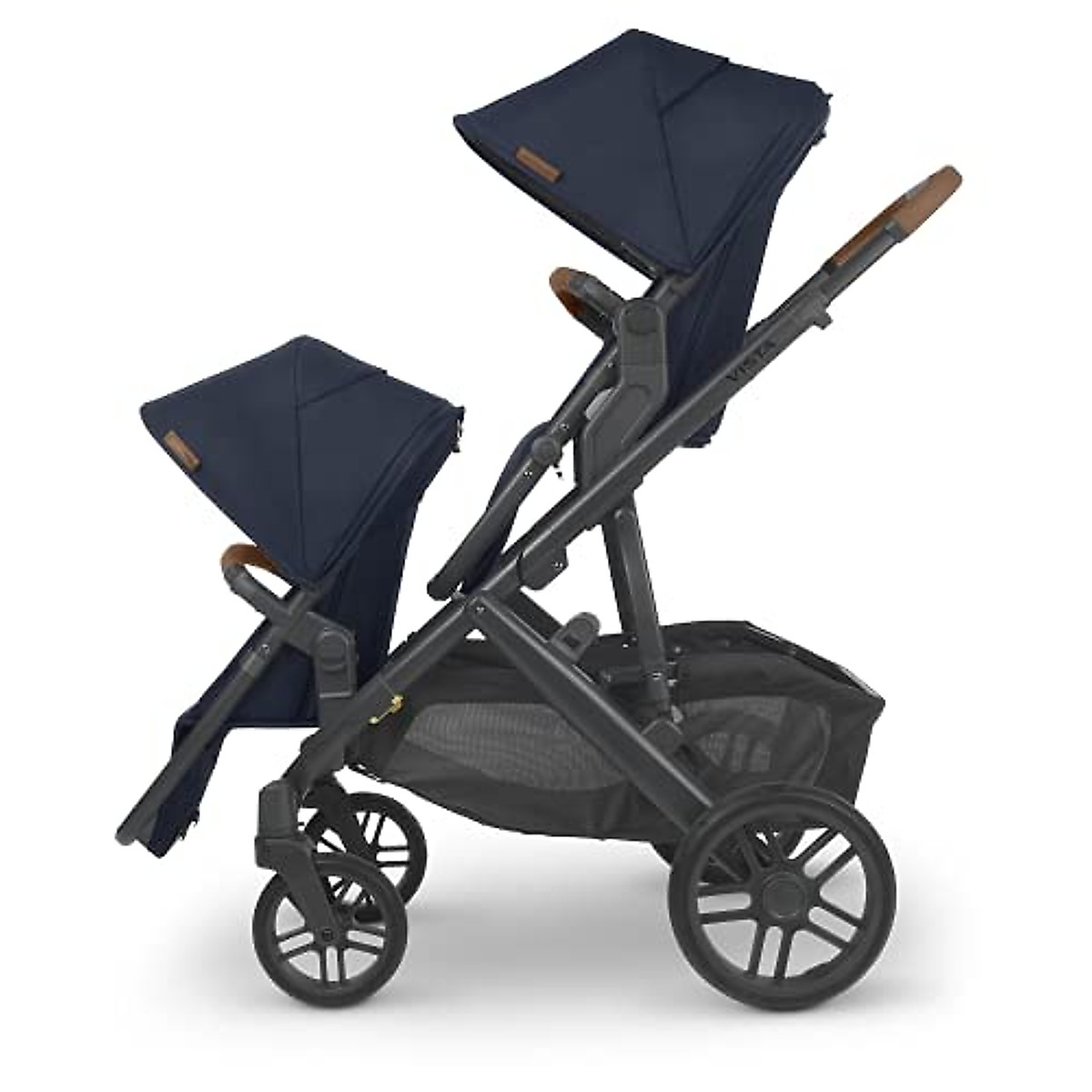 Vista V2 Stroller- NOA (Navy/Carbon/Saddle Leather) + Upper Adapters + RumbleSeat V2- NOA (Navy/Carbon/Saddle Leather)