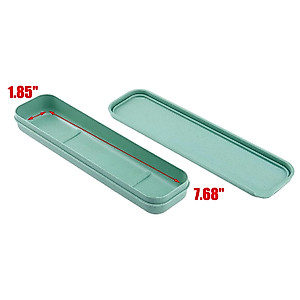MY MIRONEY 4 Pieces Travel Tableware Storage Box Portable Cutlery Storage Box Case Chopsticks Spoon Fork Travel Utensils Storage Box, Pink, Blue, Beige, Green