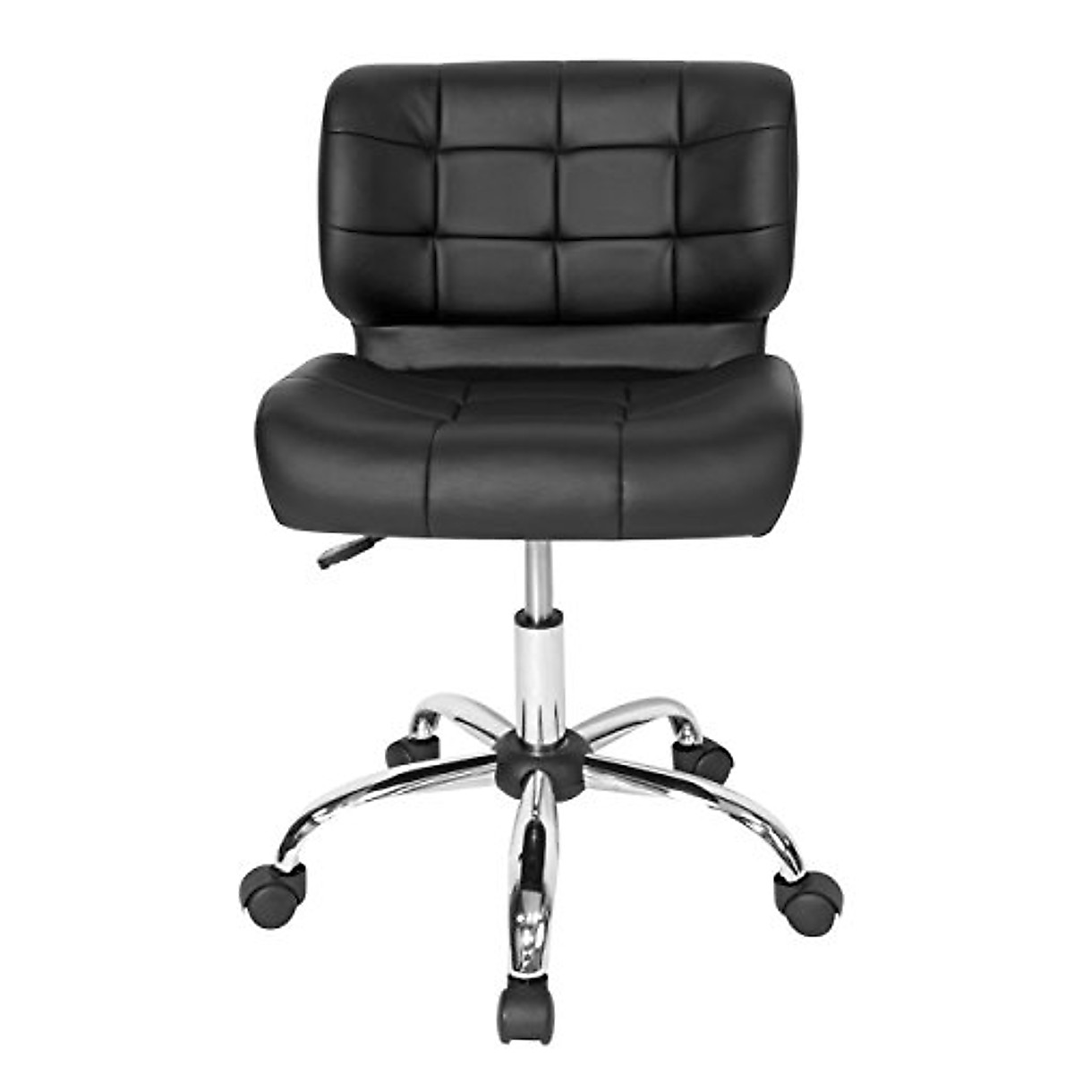 Calico Designs Modern Black Crest Armless Office Chair Swivel Task Chair Desk Chair Computer Chair, Black,