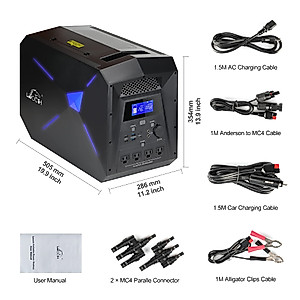 2000W Solar Power Station, 2048Wh LiFePO4 Portable Power Station, 4 x 2000W AC Outlets (4000W Surge), 900W Max Fast Charging, Solar Generator for Outdoors RV/Van Camping, Home Use UPS Emergency.