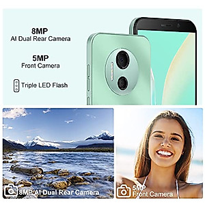 DOOGEE X97 Android 12 Smartphone,6.0" HD Screen,Dual 4G Unlocked Android Phones,AI Double Camera,Triple Card Slots,4200mAh Battery,3GB+16GB Unlocked Phones,Face Unlock Phone-Green