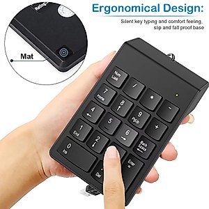 USB Numeric Keypad Numpad Portable Slim Mini 10 Key Number Pad Keyboard for Laptop Desktop Computer PC, Compatible with ChromeBook Surface Notebook, Tax Accountant Calculate Office Travel & Home