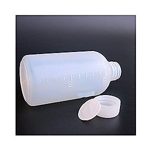 3PCS 100ML 3.4OZ White Empty Plastic Bottles with Screw Cap and Scale Solution Pills Potion Tablet Storage Holder Sealed Jar Refillable Durable Container Pot for Laboratory Household