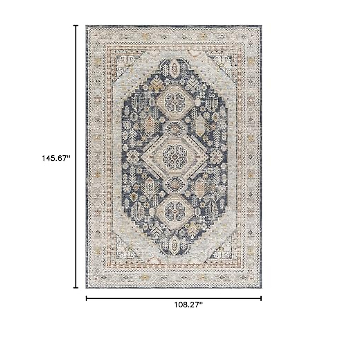 BoutiqueRugs Kouta Traditional Area Rug - Natural Gray - 9' x 12'2"