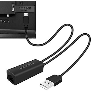 Oassuose Ethernet Adapter for Fire TV Stick,Fire Stick 4K Ethernet Adapter,for Chromecast Ultra/Google Home Mini and Other Streaming TV Sticks.Micro USB to RJ45 Ethernet Adapter-3.3ft
