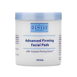 Dr. Denese SkinScience Advanced Firming Facial Pads Exfoliator & Deep Pore Face Cleanser, Toner & Skin Care Glycolic Acid, Peptides & Aloe - Vegan, Paraben-Free, Cruelty-Free - 100 Count