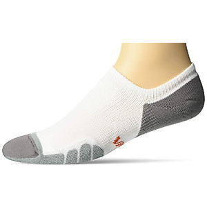 Vitalsox Tennis Ghost No Show Socks, White/Silver, Medium