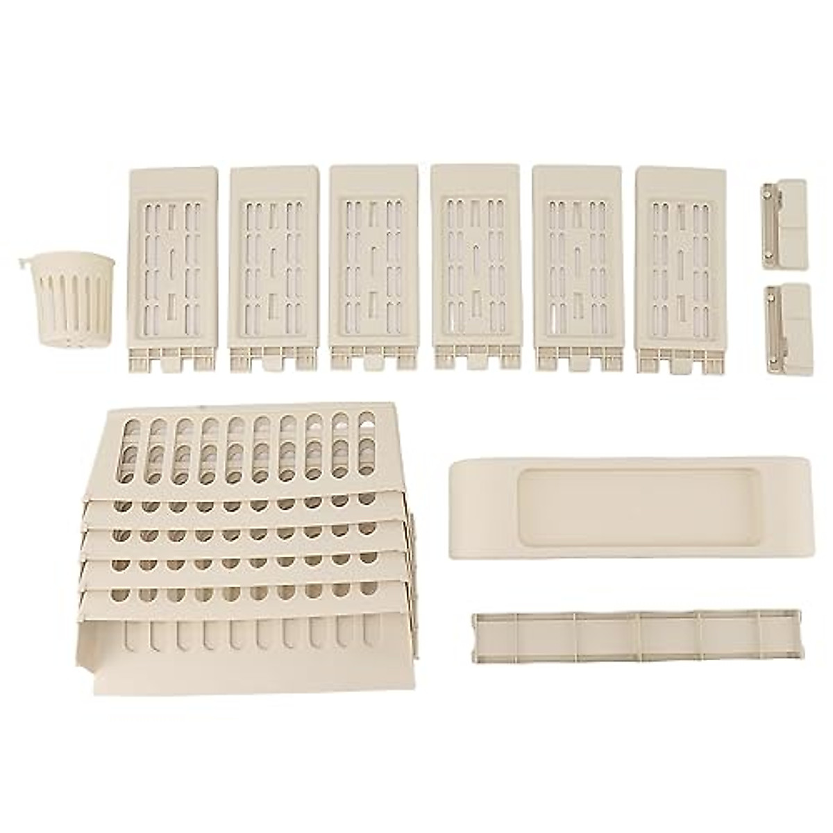 Fabater Movable Bookshelf Cart, 5 Tier Rolling Utility Cart, Mobile Book Cart with Pen Holder, Removable Storage Book Shelves, File Organizer for Home, Office, Kitchen, Classroom (Cream)