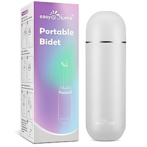 Easy@Home Portable Bidet for Travel: Handheld Sprayer Kit - Personal Hygiene Peri Bottle for Women & Men | Perineal & Postpartum Care Essentials | 380mL (12.8 oz) Large Capacity Bottle | EPB-01 Grey