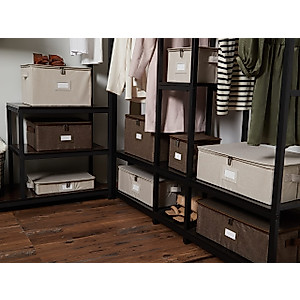 Covermates Keepsakes - Zip-Top Storage Box - Heavy Duty Polyester- Reinforced Handles - Stackable Design - Indoor Storage-Beige Heather