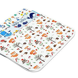 ODDA Baby Changing Mat, Portable Diaper Change Pad -19.7 X 27.6 inches Waterproof Foldable Diaper Mat, Reusable Diaper Changing Station for Travel, Home and Outdoor Extra Large Mat for Toddler(3PACK)