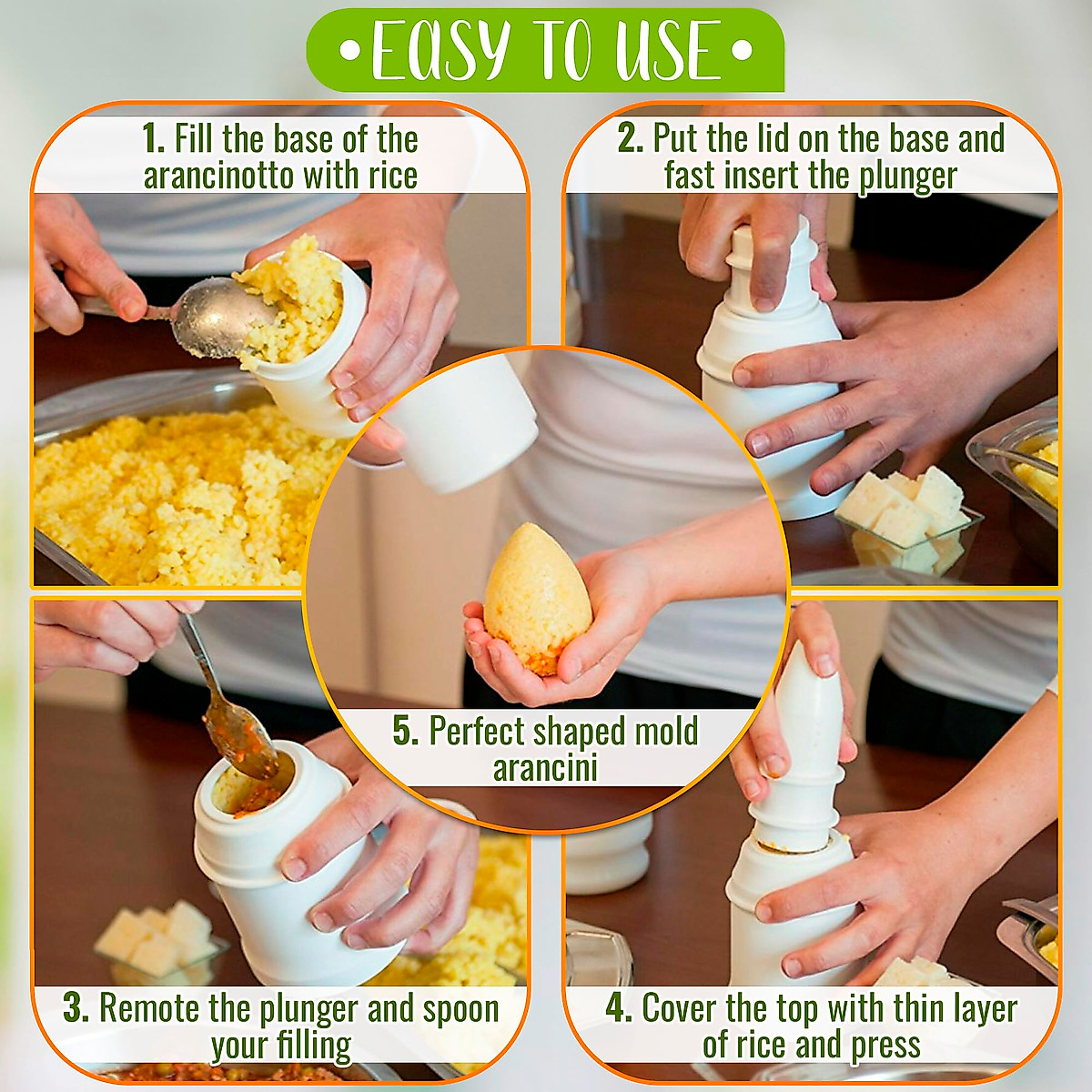 Arancini Maker Mold Meatball Mold - 2Pcs Rice Ball Maker Shake Kitchen Tools Cone Press DIY Kit Ball Mold Maker Kit Meatball Maker Mold - Rice Scoop Ball Rice Mold Onigiri Molds Rice Ball Maker Mold