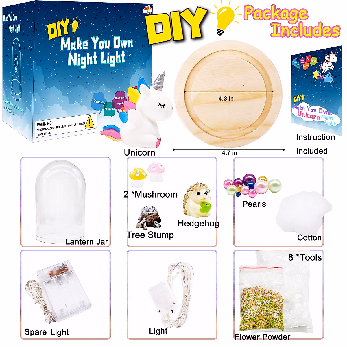 Make Your Own Night Light Dino (Unicorn)
