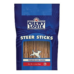 CHEWY LOUIE 5" Steer Sticks - 100% Beef Treat, No Artificial Preservatives, Colors, or Flavors. Tough, Long-Lasting, and Dental Support Dog Treats.