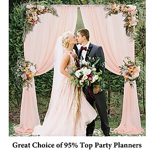 Peach Chiffon Backdrop Curtain-2 Panels 29"x120" Wedding Chiffon Backdrop Drapes Polyester Chiffon Fabric Drapes Birthday Backdrops Voile Window Curtain Photography Backdrop (29''x120''x2pcs, Peach)