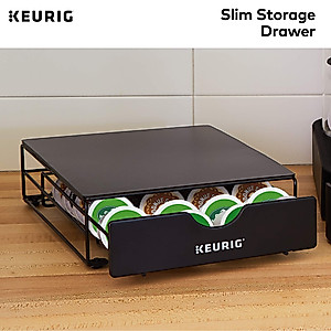 Keurig Slim Non-Rolling Storage Drawer, Coffee Pod Storage, Holds up to 24 Keurig K-Cup Pods, Black, Storage Drawer - 24ct, 9.2 x 3.3 x 12.2 inches