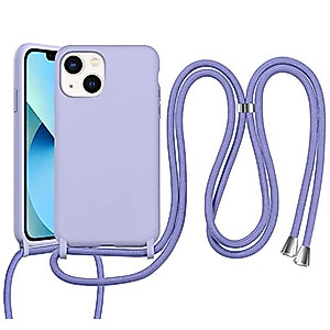 xiusiteli Compatible with iPhone 13 Pro Max Case with Adjustable Crossbody Lanyard Strap Anti-Yellow Anti-Drop TPU Protective Phone Cover for iPhone13 ProMax Case