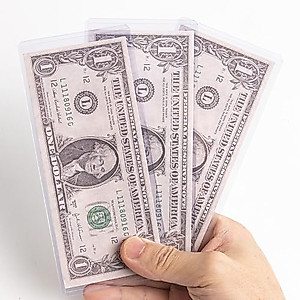 Display Zone Regular Dollar Bill Currency Toploads, Protective Paper Money Sleeves for Collectors, Crystal Clear Plastic Holders for Cash, 40-Count