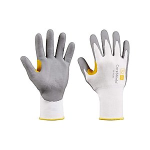 Honeywell Safety Products CoreShield, 13 gauge HPPE white liner, nitrile micro-foam grey coating, A2/B