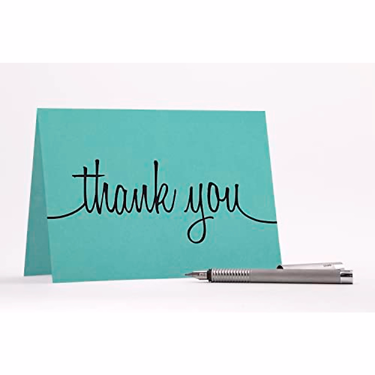 Thank You Note Cards & Envelopes - 25 cards and envelopes - Small Note Cards (Blue Raspberry (Aqua))