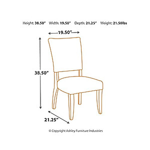 Signature Design by Ashley Sommerford Urban Farmhouse Faux Leather Upholstered Dining Chair, 2 Count, Dark Brown