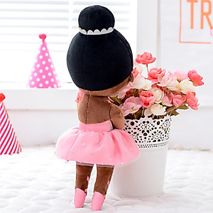 Gloveleya Ballet Dolls Baby Girl Gifts Plush African American Ballerina Doll Bronze 13"