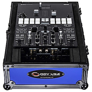 ODYSSEY FR10MIXBKBLUXD Universal 10" Format Extra Deep Black On Blue DJ Mixer Case