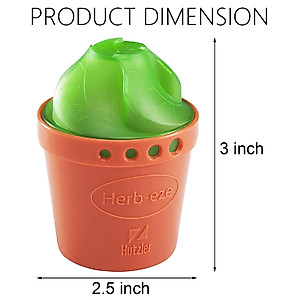 Hutzler Herb-Eze Herb Stripper and Freezer Storage Container, Green/Orange, 2.5" x 3.4"