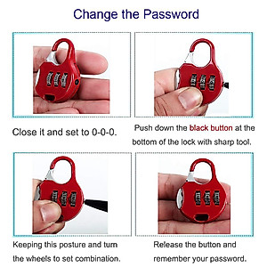 3-Digit Travel Combination Lock of Zinc Alloy,Small Safe Combination Padlock for Suitcase Luggage Briefcases Computer Bag Schoolbags Backpacks Locker Drawer Toolkit Cabinets, Color Locks,5 Pack