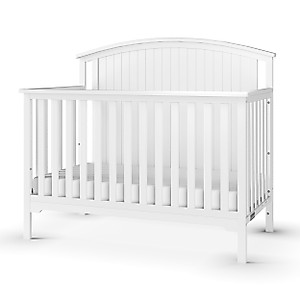 Child Craft Cottage Curve Crib and Dresser Nursery Set, 3-Piece, Includes 4-in-1 Convertible Crib, 3 Drawer Dresser, and Changing Table Topper, Grows with Your Baby (Matte White)