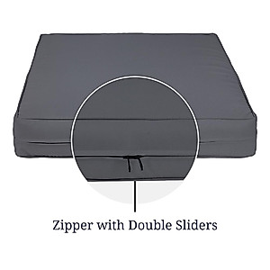 Covers & All Square Outdoor Patio Cushion Covers for Furniture, Armchair, Water, Tear & UV Resistant PU Coated Polyester Slipcover with Zippers (Pack of 2) (32" L x 32" W x 4" Thick, Charcoal Gray)