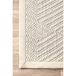 nuLOOM Suzanne Natural Textured Wool Area Rug, 4' x 6', Cream