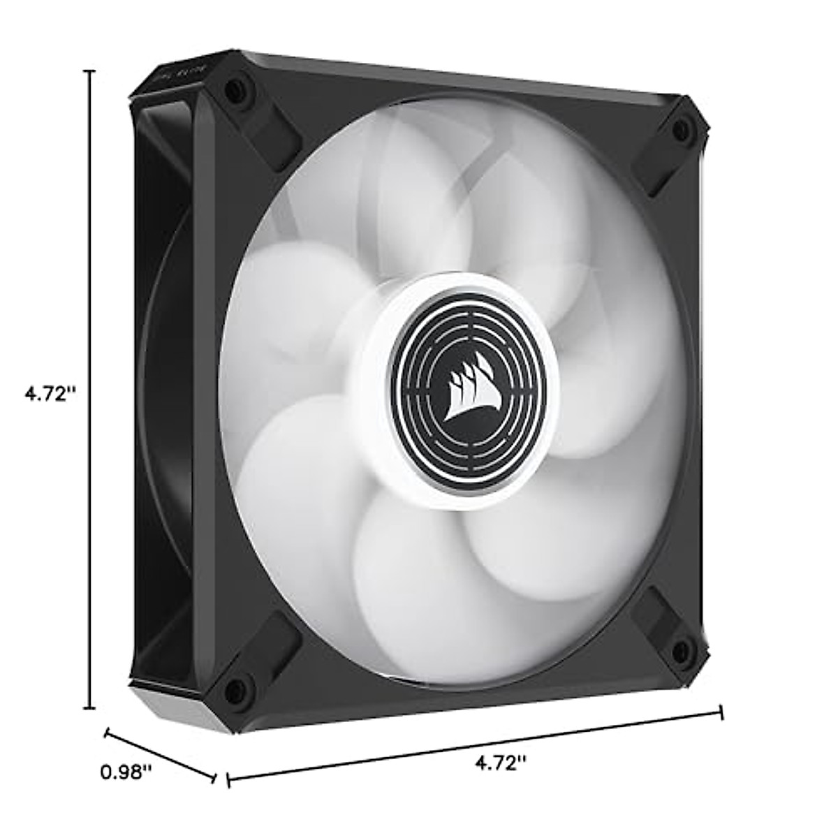 CORSAIR ML120 LED Elite, 120mm Magnetic Levitation White LED Fan with AirGuide, Single Pack, Black