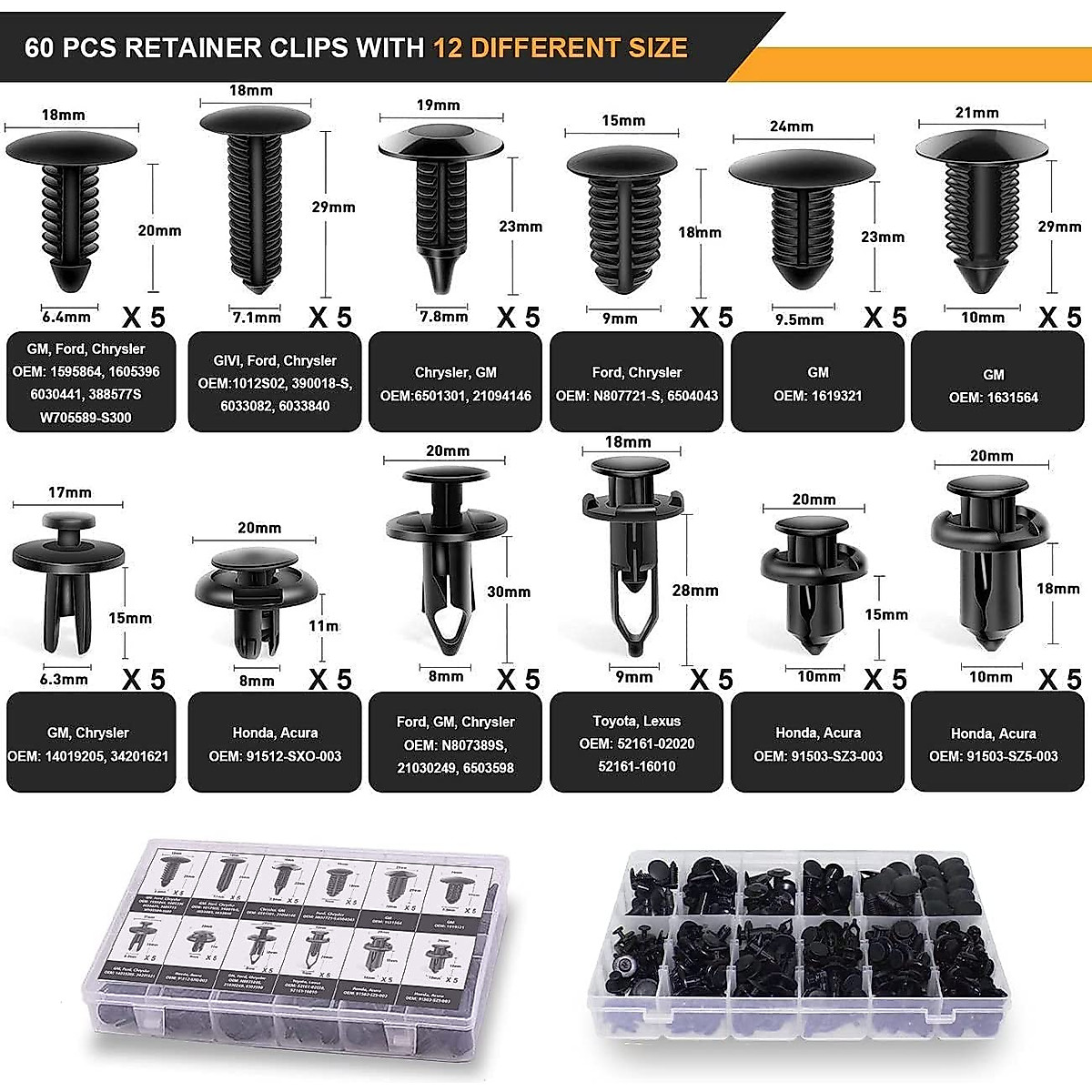 Dualeco Trim Removal Tool Set 102Pcs, Car Trim Puller Tool Kit, Plastic Pry Tools Set for Trim/Panel/Door/Audio, Auto Clip Pliers/Fastener Remover Set, Car Terminal/Stereo Removal Tool
